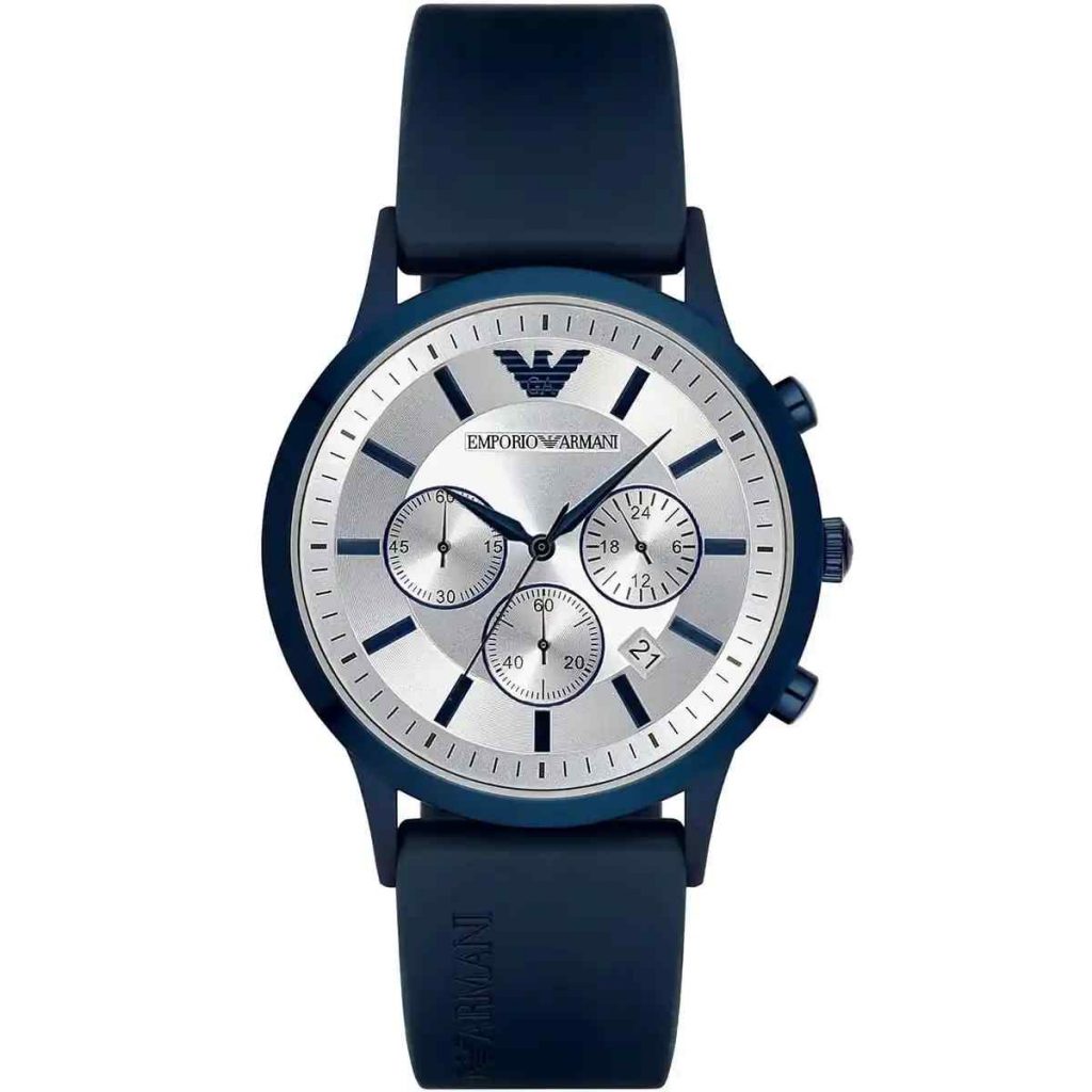 Emporio Armani Men's Watch Renato AR11026 Blue Silicone Strap - Easy ...