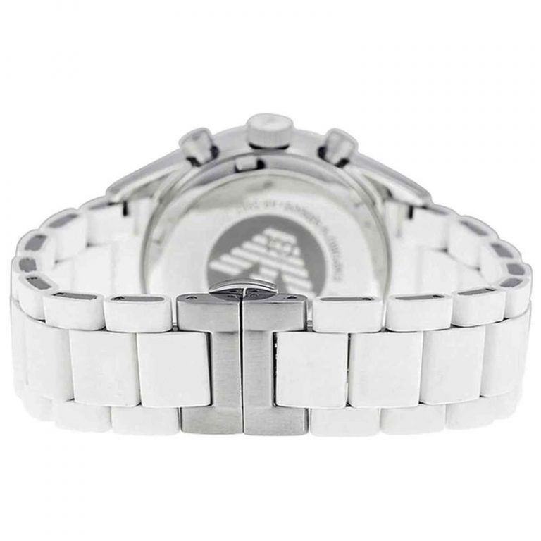 Emporio Armani Ladies Chronograph Watch - AR5867 White Dial & White ...
